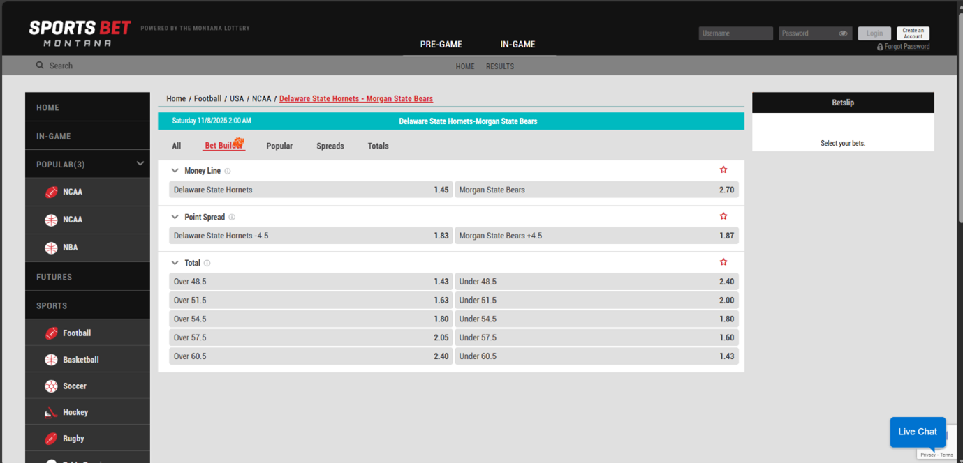 Same Game Parlay - Sports Bet Montana